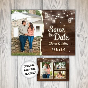Rustic Save the Date With Photo | Save the Date With Photos | Save the ...