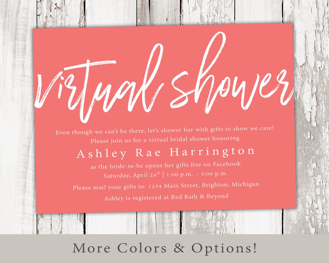 Virtual Bridal Shower Invitation Printable Bridal Shower | Etsy