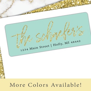 Gold Return Address Labels Simple Return Address Labels Gold Glitter ...