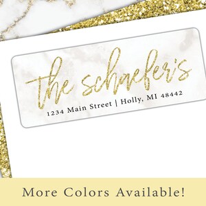 Gold Return Address Labels Simple Return Address Labels Gold Glitter ...