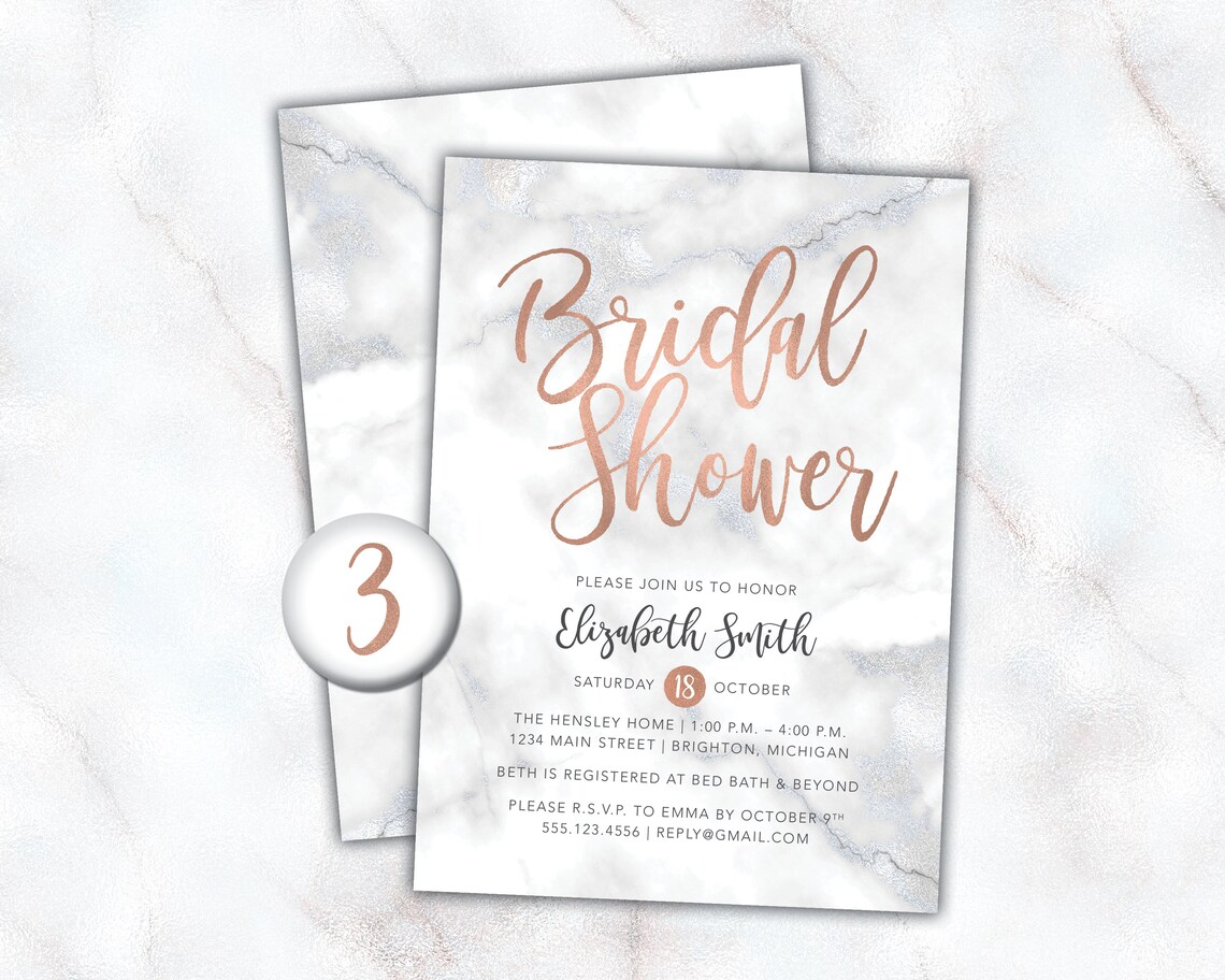 Rose Gold Bridal Shower Invitation | Bridal Shower Invitation Template ...