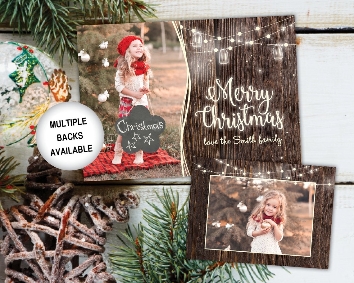Rustic Christmas Card With Photo | Christmas Card Photo | Christmas ...