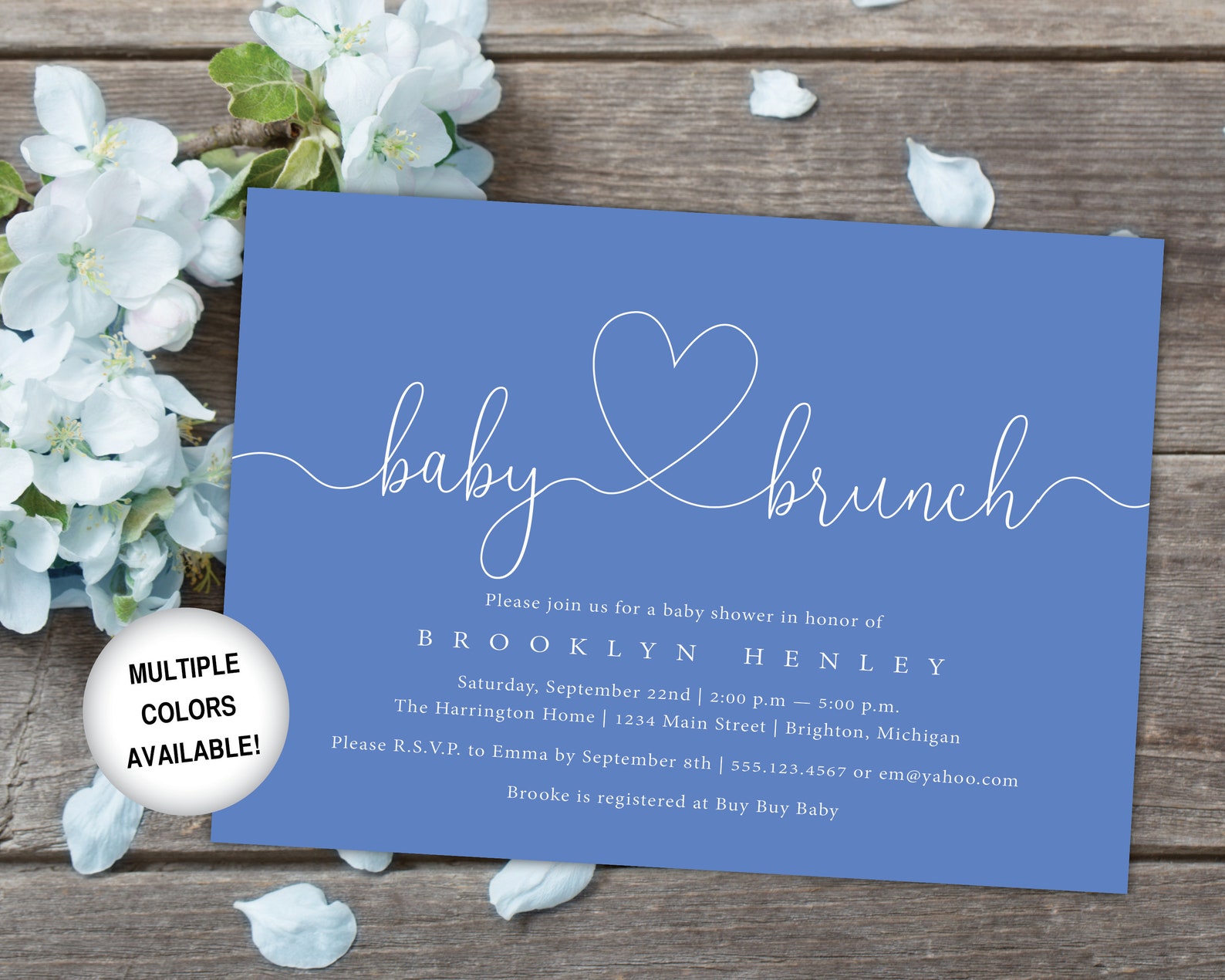 Baby Brunch Shower Invitation Girl | Girl Baby Brunch Invitation ...
