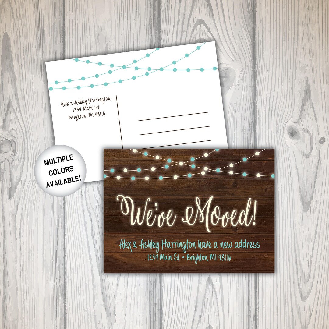We've Moved Postcards Rustic We've Moved Postcards - Etsy