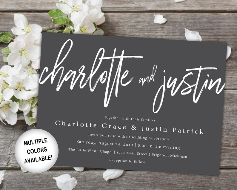 Printable Wedding Invitations With Names Wedding Invitations | Etsy