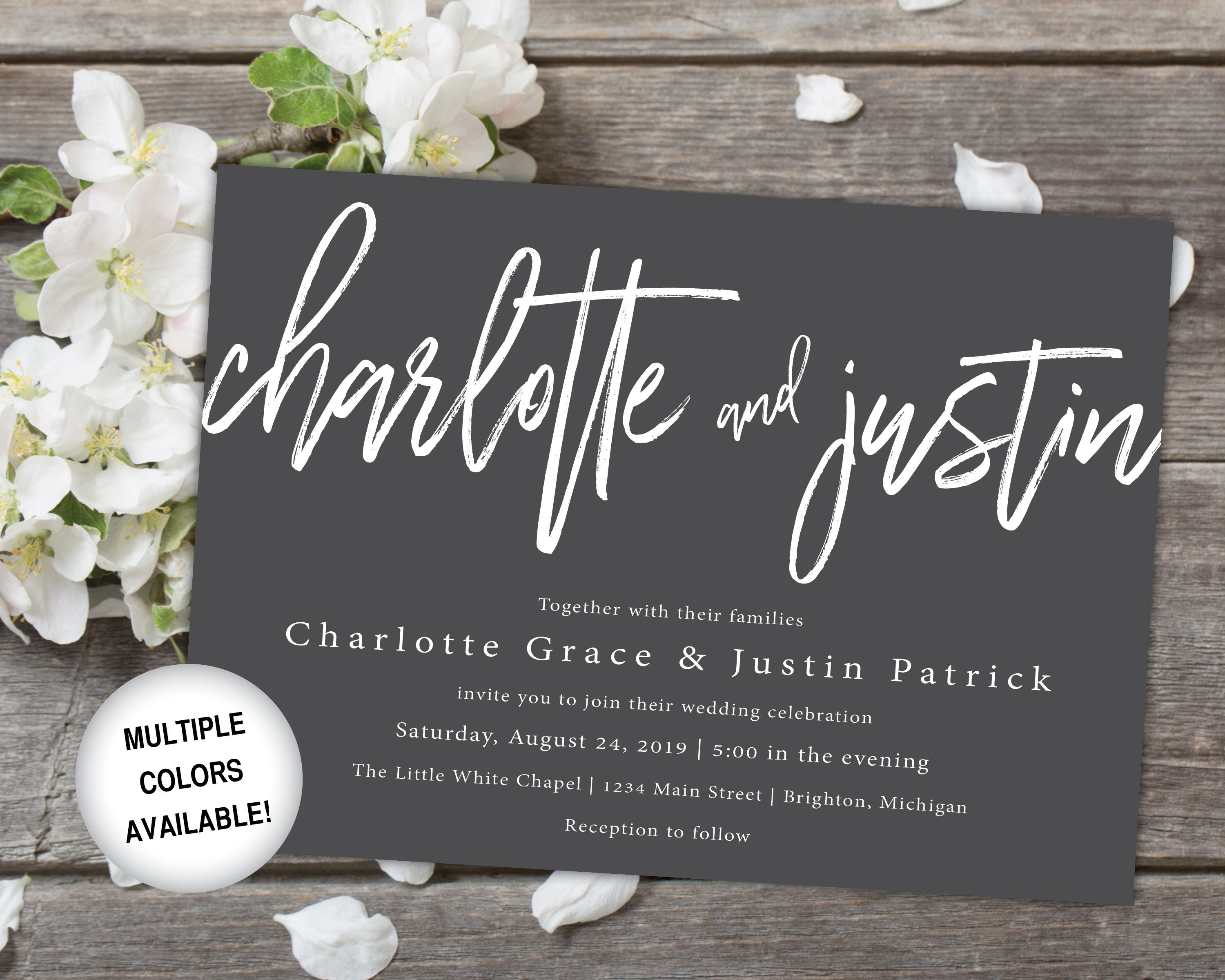 Printable Wedding Invitations With Names Wedding Invitations - Etsy ...