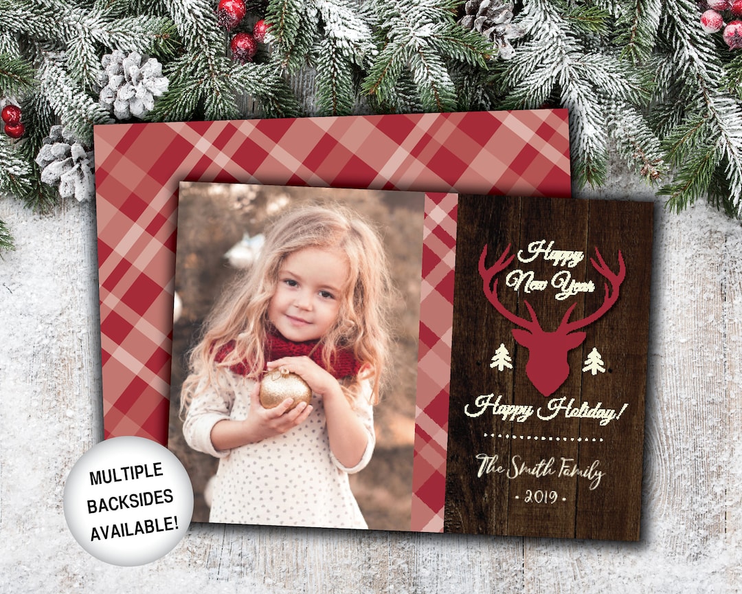 Rustic Christmas Card With Photo | Christmas Card Photo | Christmas ...