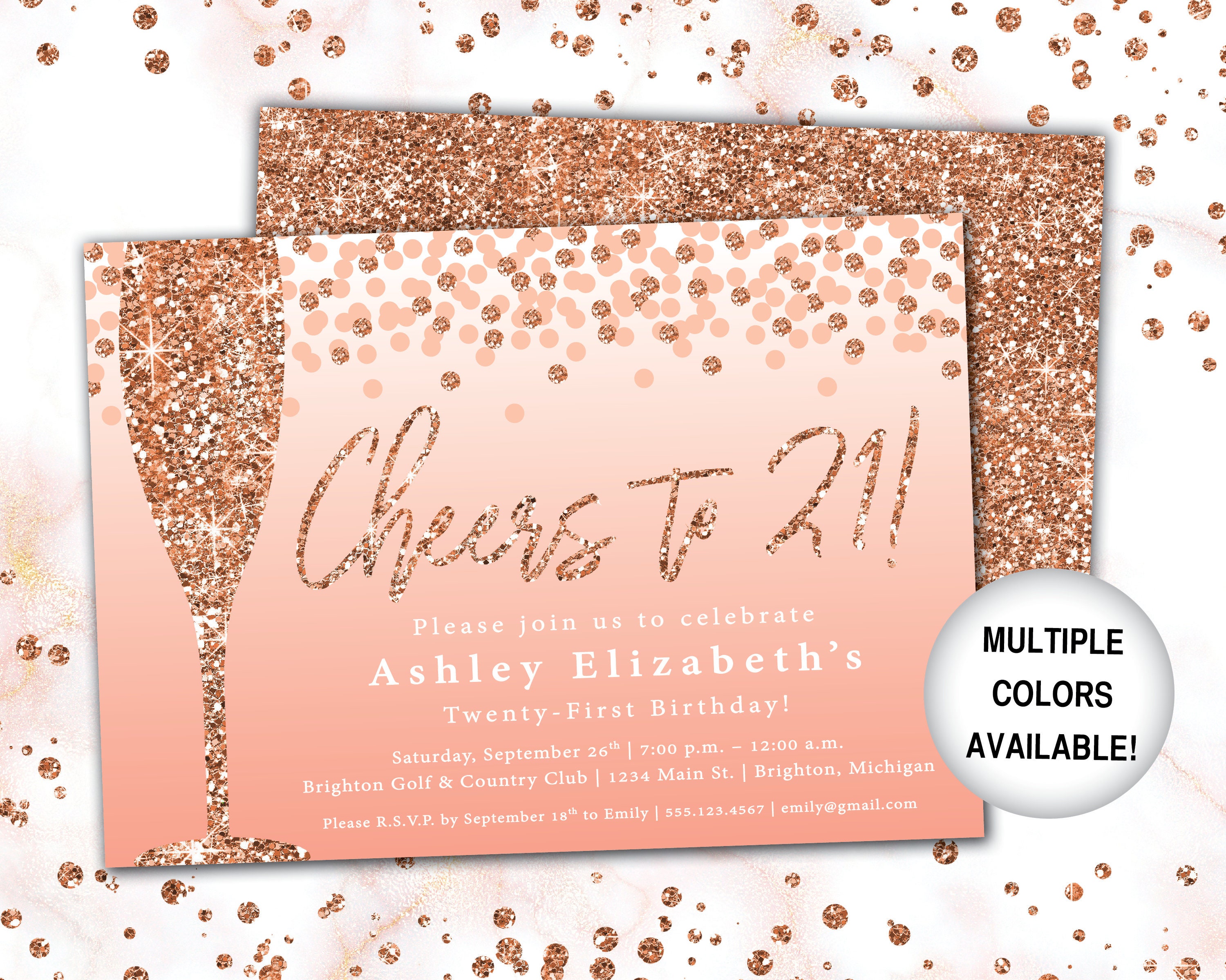 21st Birthday Party Invitations