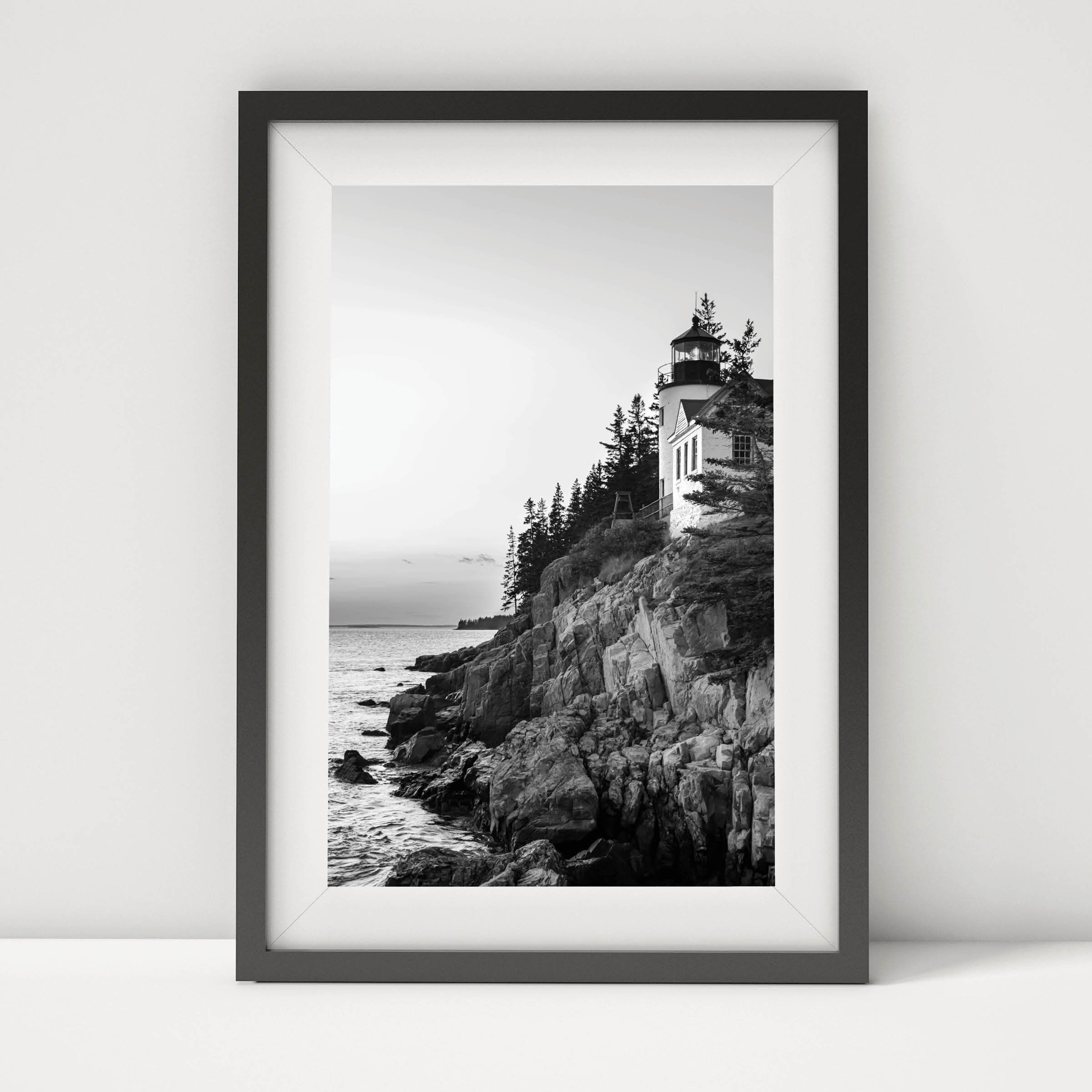 Acadia Bass Harbor Head Lighthouse Black and White | Bass Harbor Head ...