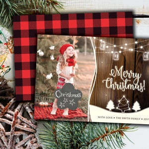 Rustic Christmas Card With Photos | Christmas Card Photo | Christmas ...
