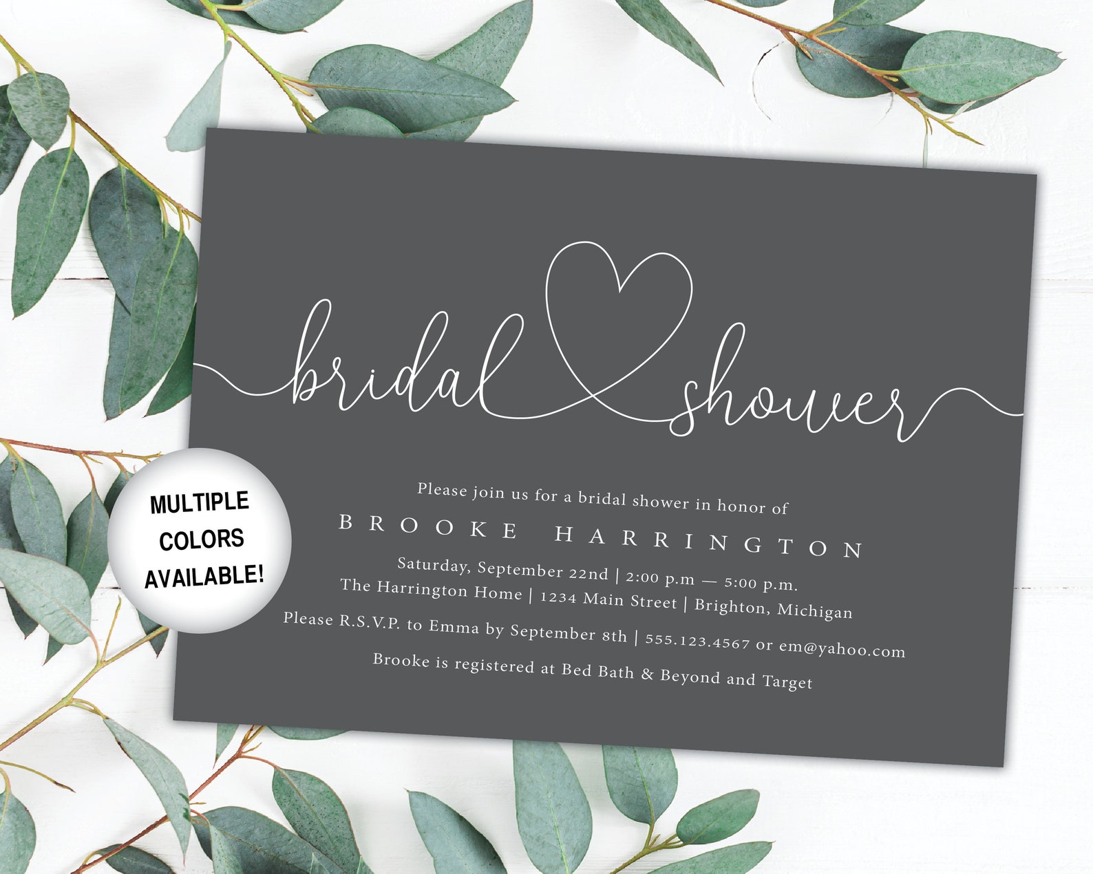 Printable Bridal Shower Invitation | Bridal Shower Invitation | Wedding ...