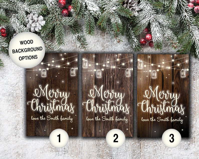 Rustic Christmas Card With Photo Christmas Card Photo - Etsy