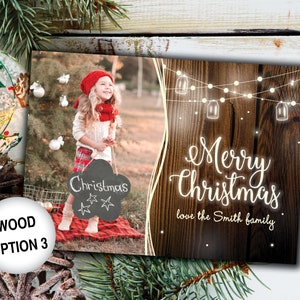 Rustic Christmas Card With Photo | Christmas Card Photo | Christmas ...