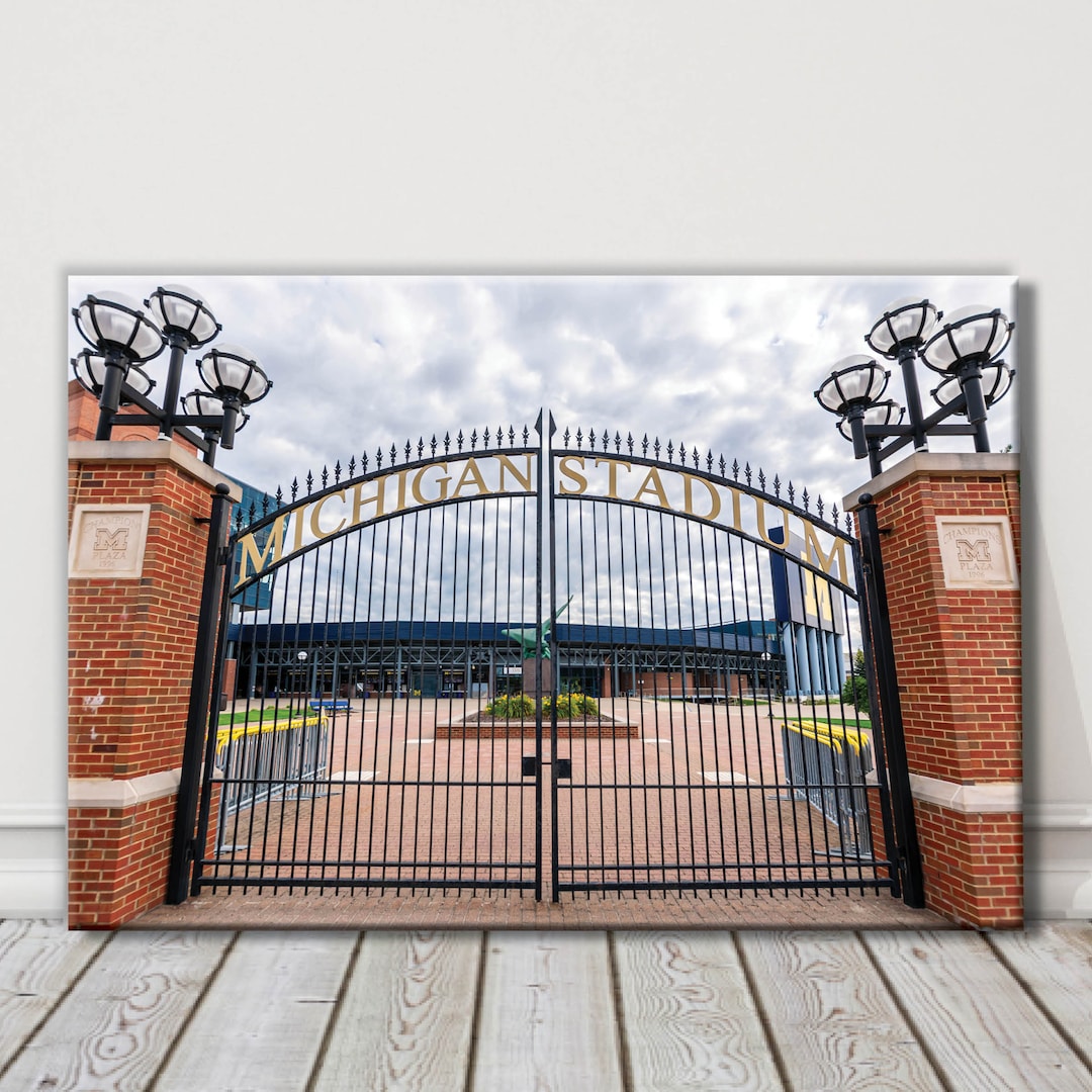 Michigan Stadium Gate Entrance Canvas | U of M Gates Wall Art ...