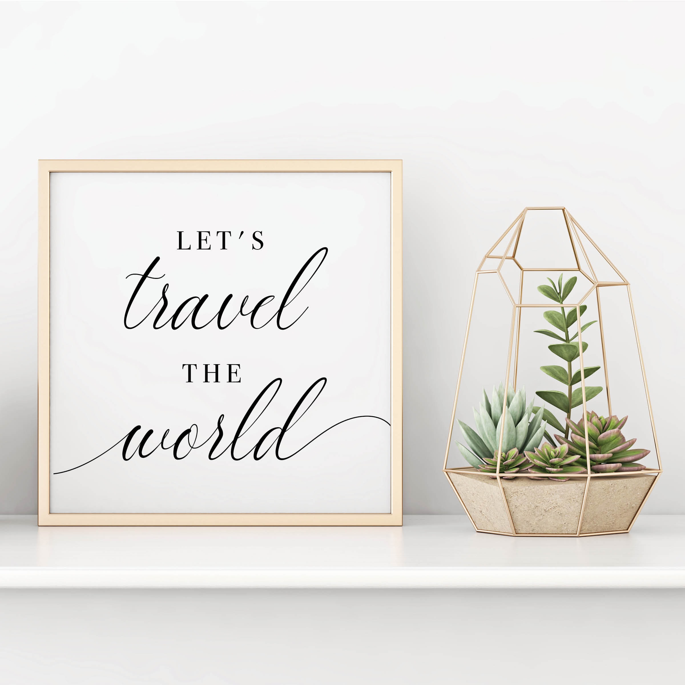 Let's Travel The World Sign Printable Travel Quotes | Etsy