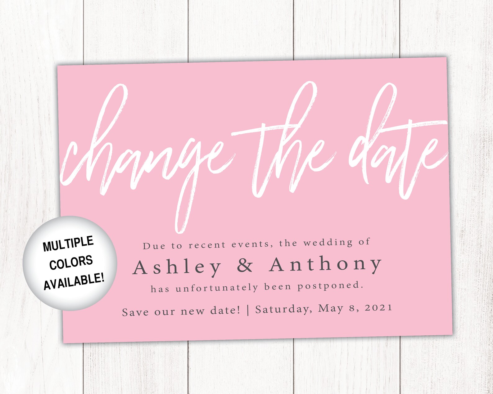 Change the Date Card Black and White | Change the Date Announcements ...