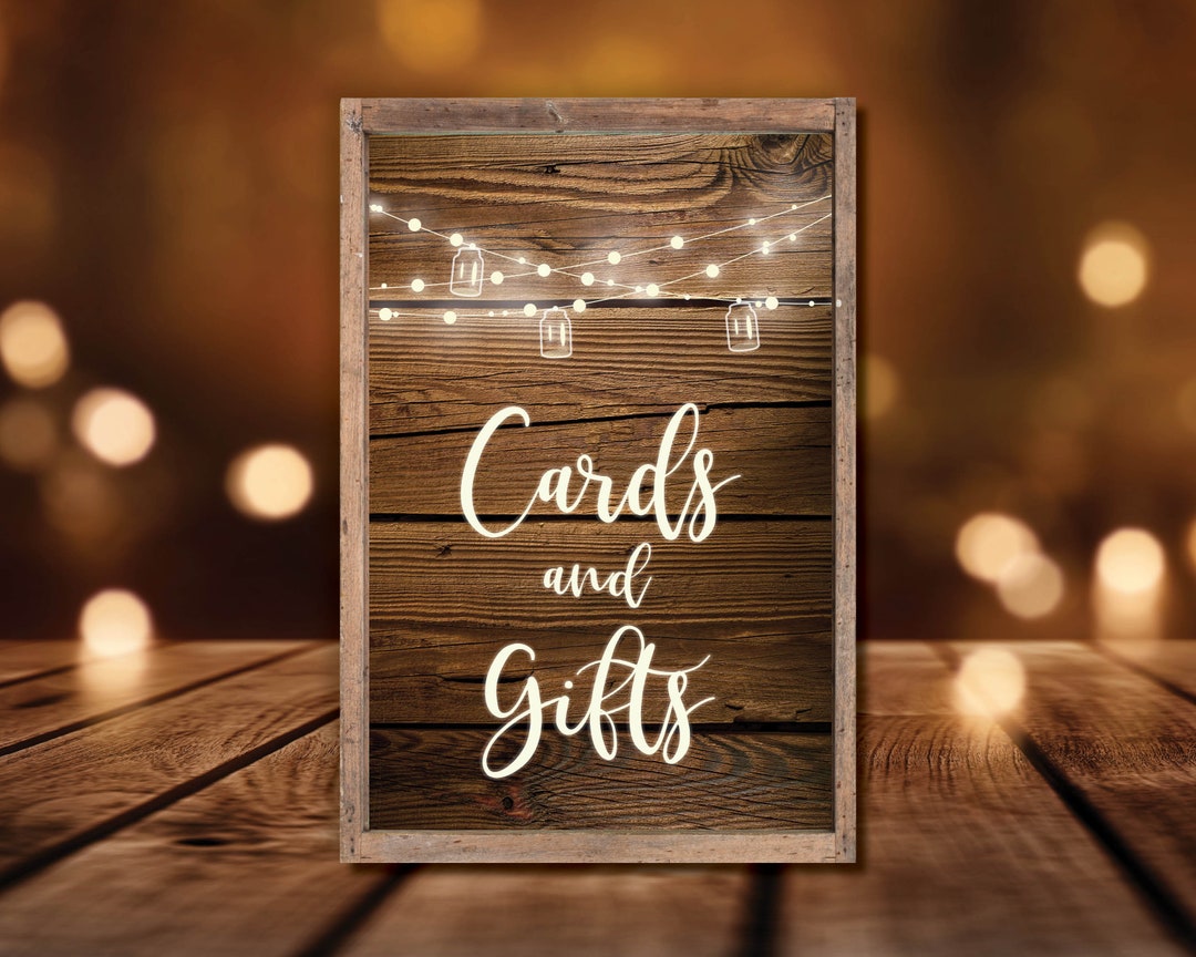 Printable Cards & Gifts Sign | Rustic Gifts Signs Instant Download ...