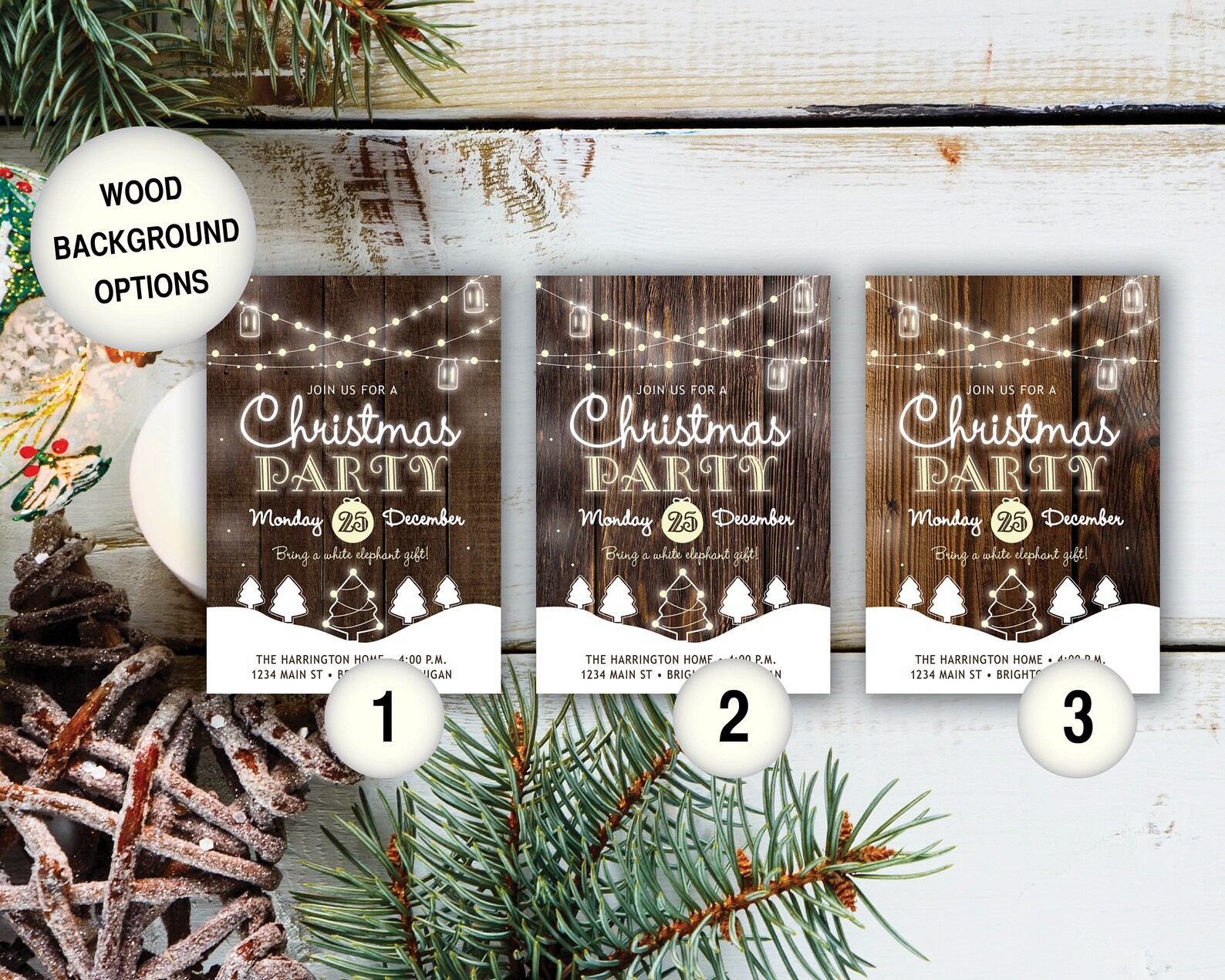 Rustic Christmas Party Invitations Christmas Party Invite | Etsy