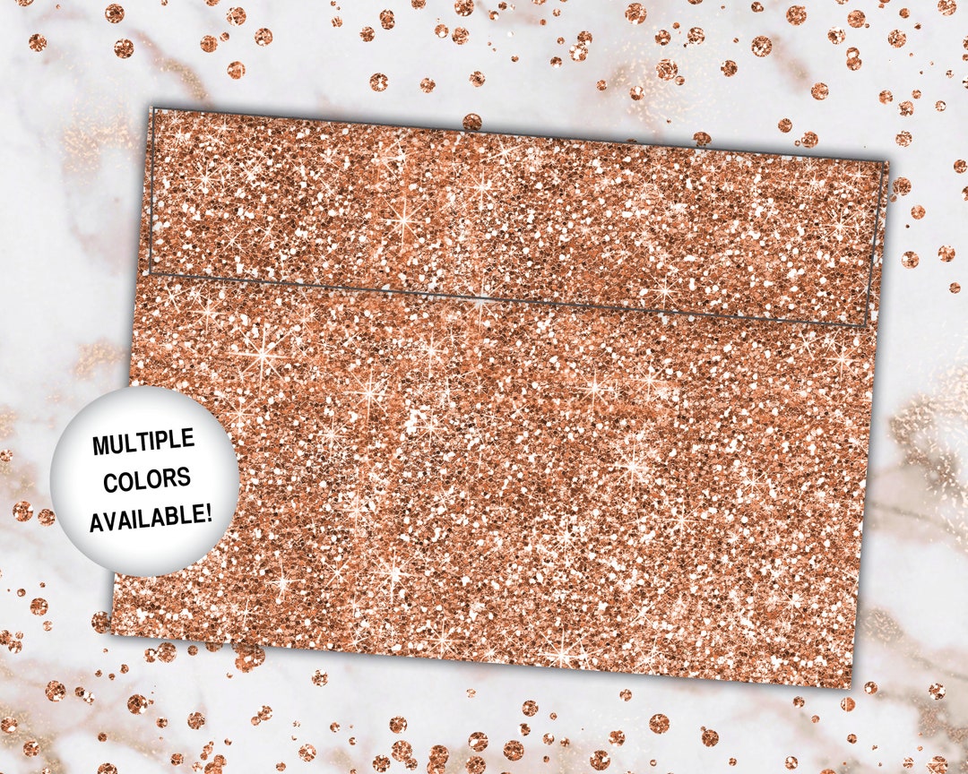 Rose Gold Glitter Envelopes | Rose Gold Envelopes Template | Printable ...