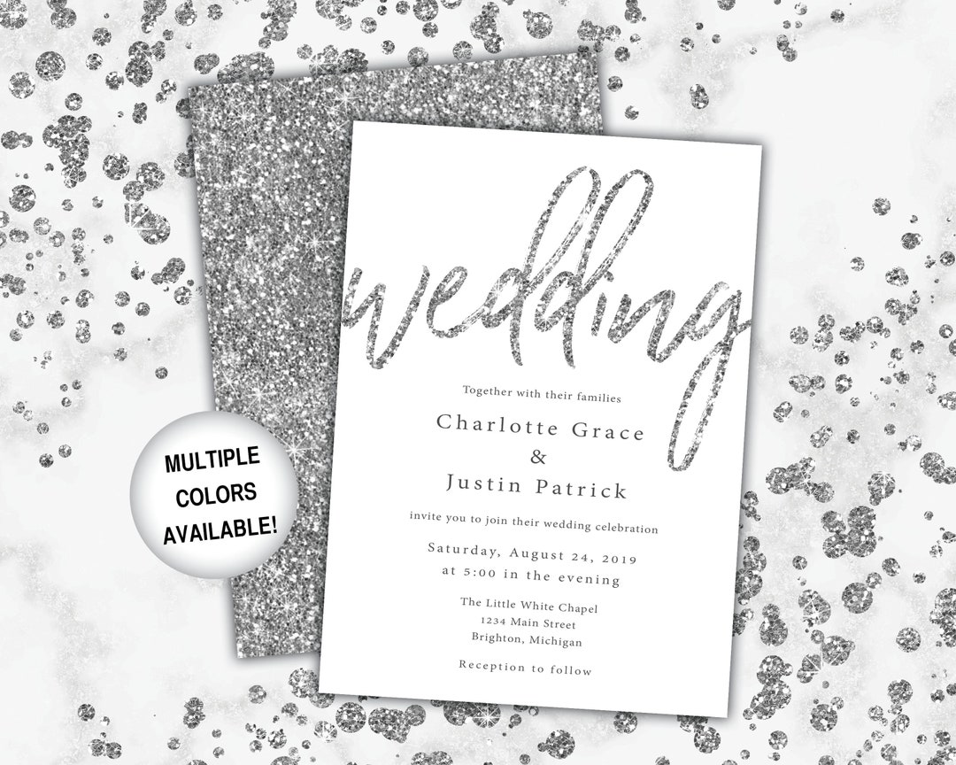 Silver Wedding Invitations | Printable Wedding Invitations Template ...