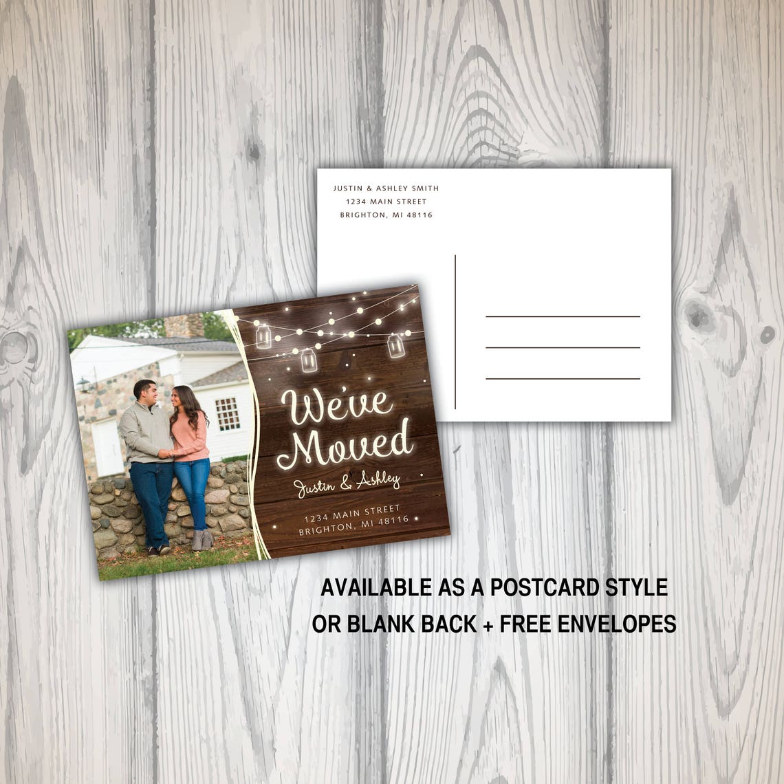 Rustic We've Moved Postcard With Photo | We've Moved Announcements ...