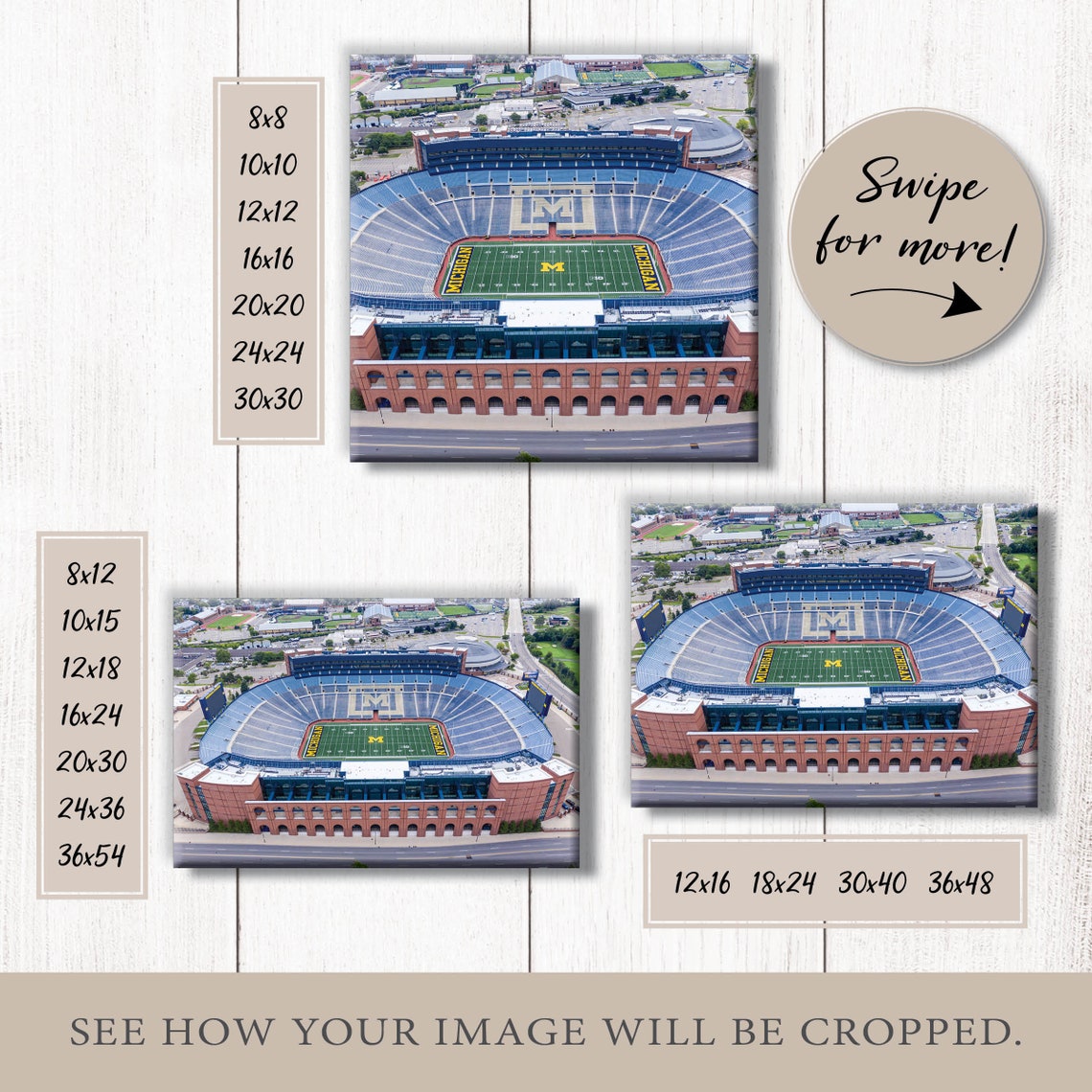 U of M Wall Canvas Aerial View Michigan Stadium Aerial Photo | Etsy
