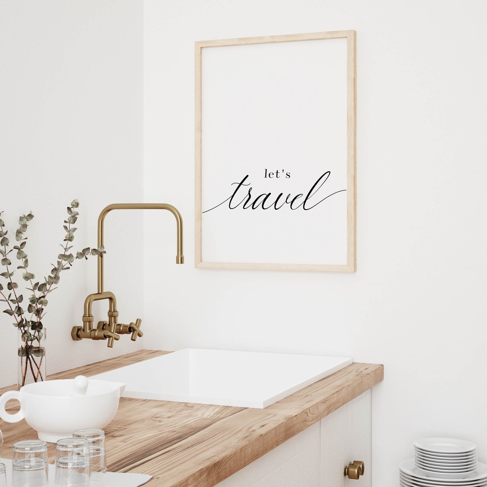 Printable Travel Quotes Let's Travel Sign Travel Wall - Etsy