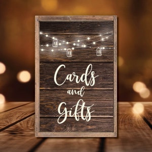 Printable Cards & Gifts Sign | Rustic Gifts Signs Instant Download ...