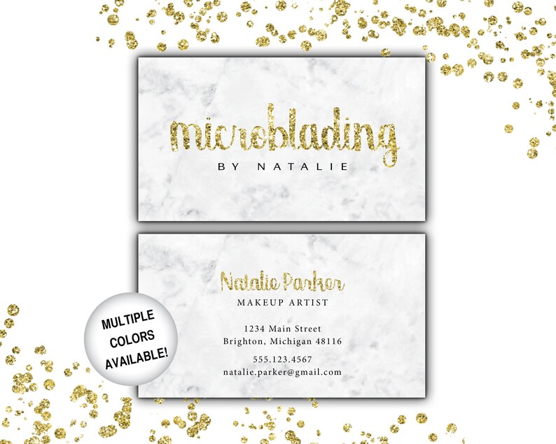 Microblading Business Cards Makeup Artist Business Cards | Etsy