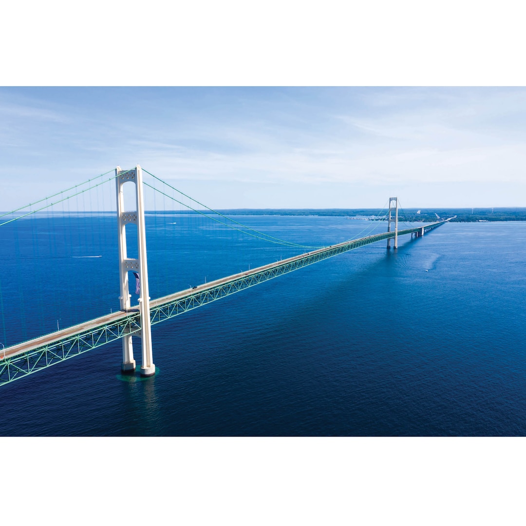 Mackinac Bridge Aerial Photography | Mackinac Bridge Landscape Photo ...