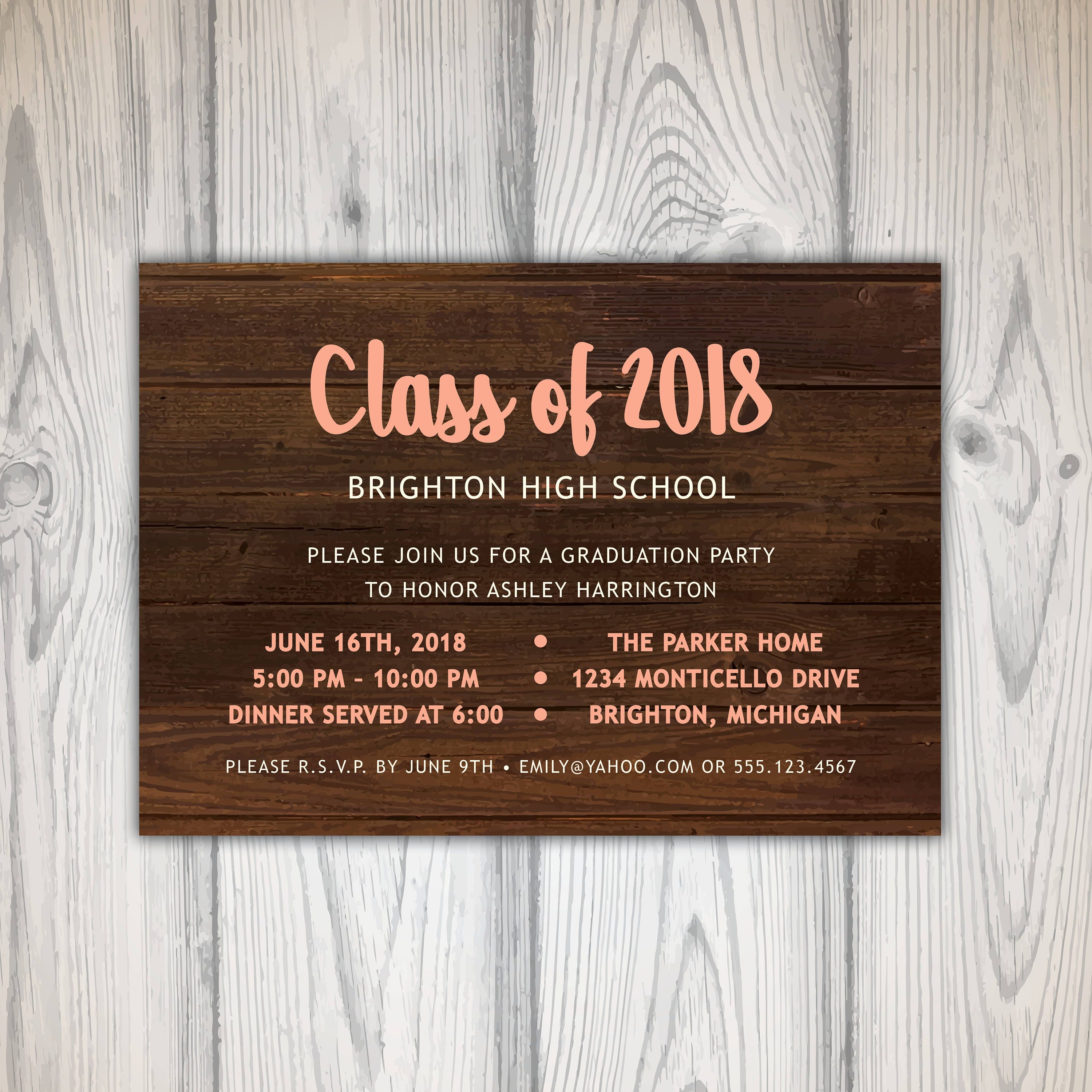Rustic Graduation Party Invitation | Graduation Party Invitation With ...