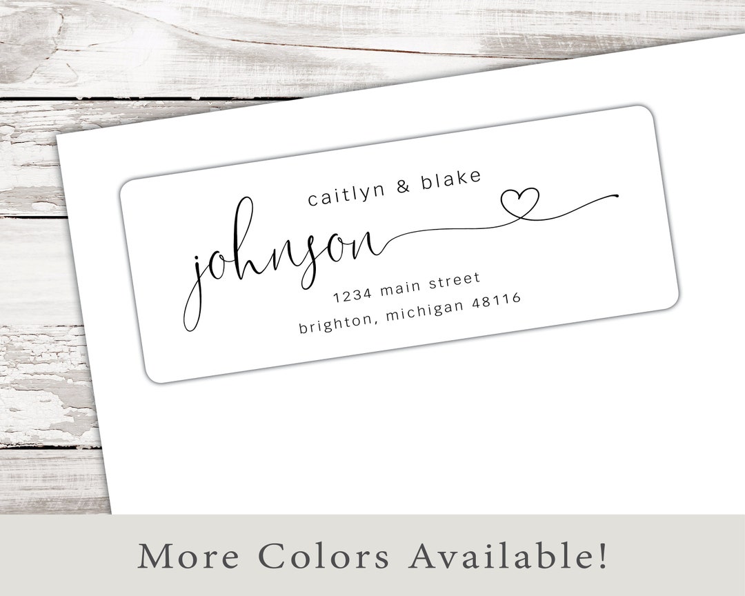 Return Address Labels With Heart | Simple Return Address Labels ...