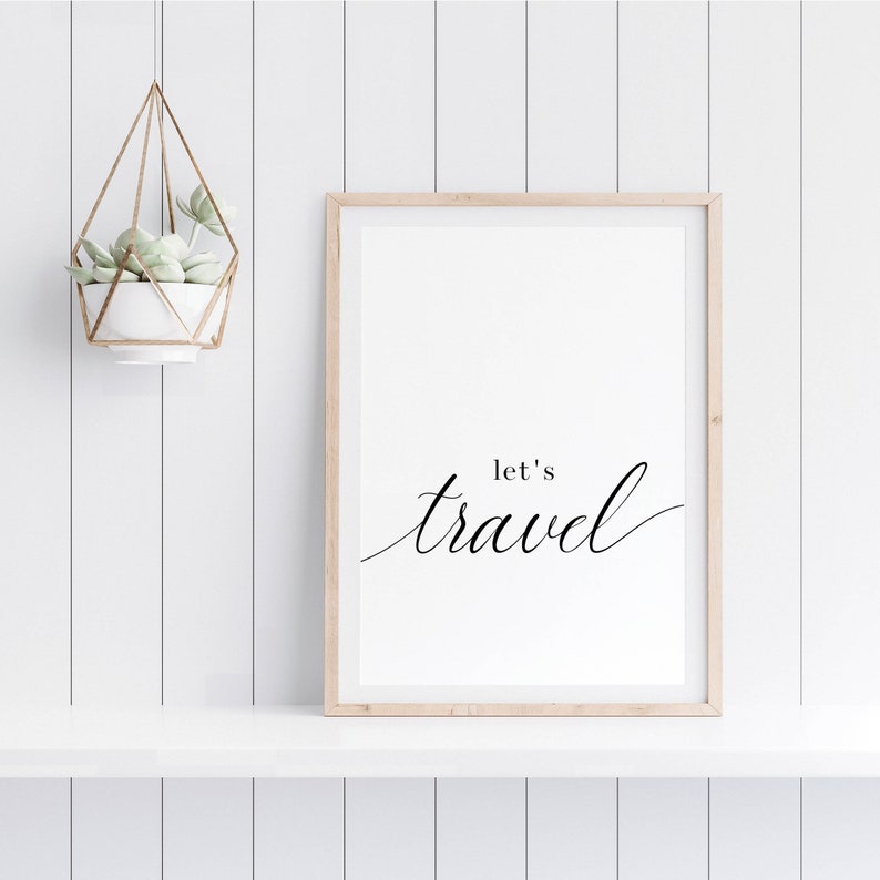 Printable Travel Quotes Let's Travel Sign Travel Wall - Etsy