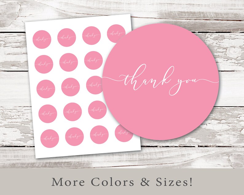 Simple Round Thank You Stickers for Favors Round Favor Tags - Etsy