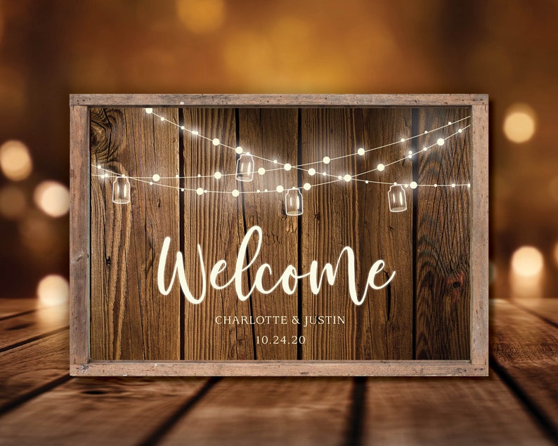 Rustic Welcome Sign for Wedding Shower Rustic Wedding Sign | Etsy