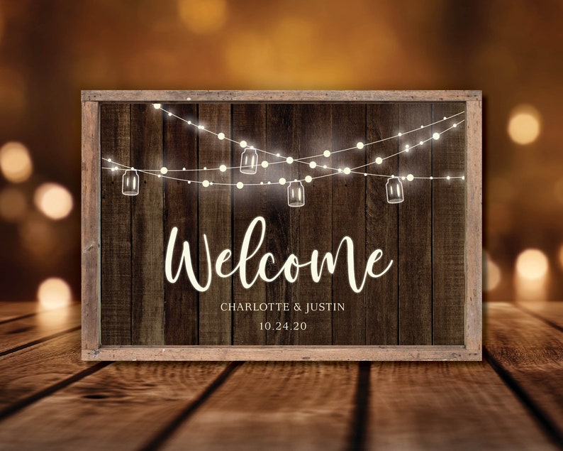 Rustic Welcome Sign for Wedding Shower Rustic Wedding Sign | Etsy