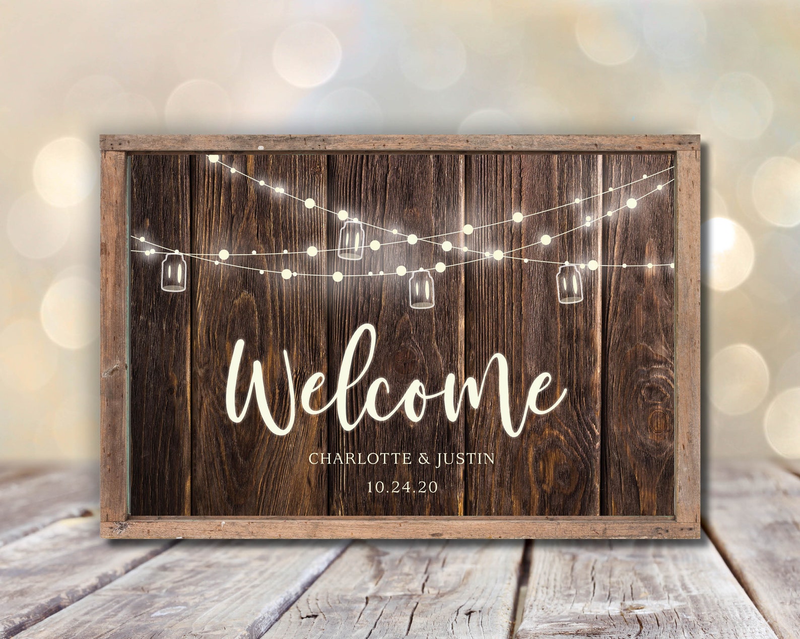 Rustic Welcome Sign for Wedding Shower Rustic Wedding Sign | Etsy