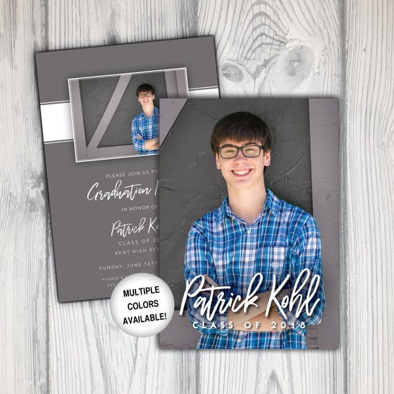 Graduation Party Invitation Boy With Photo Graduation Party | Etsy