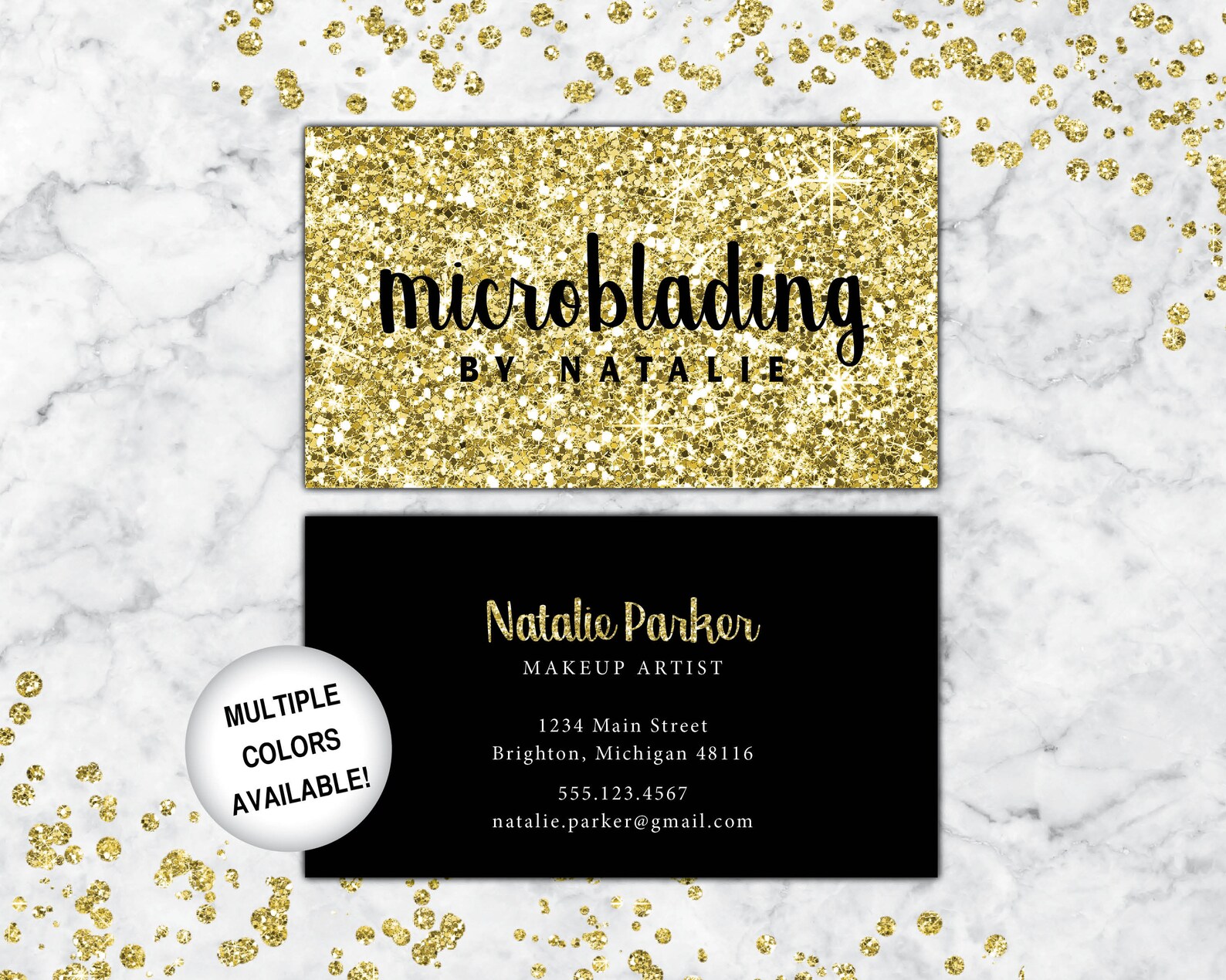 Microblading Business Cards | Makeup Artist Business Cards | Black and ...
