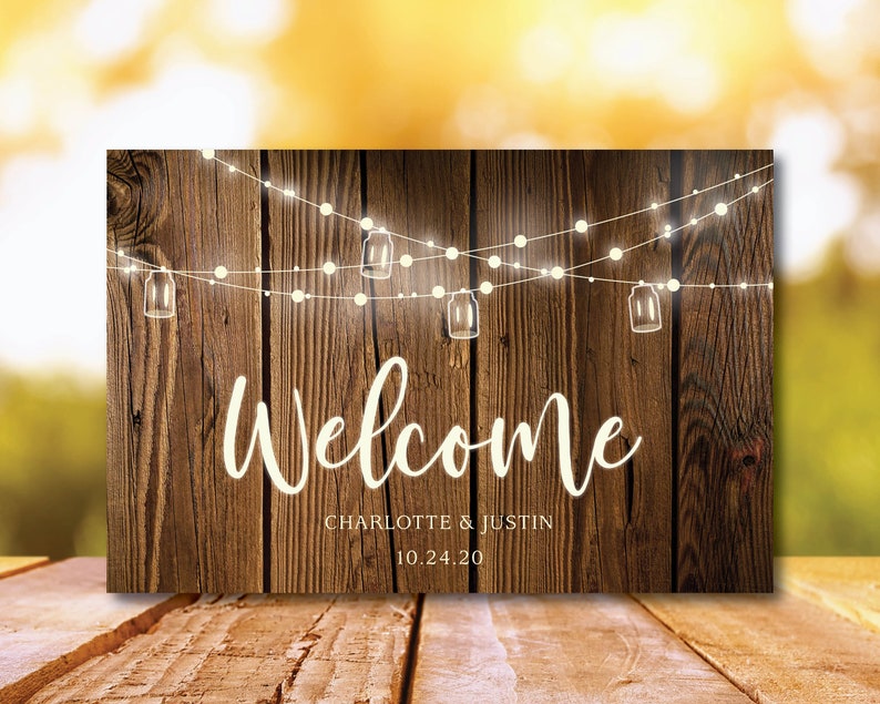 Rustic Welcome Sign for Wedding Shower Rustic Wedding Sign | Etsy
