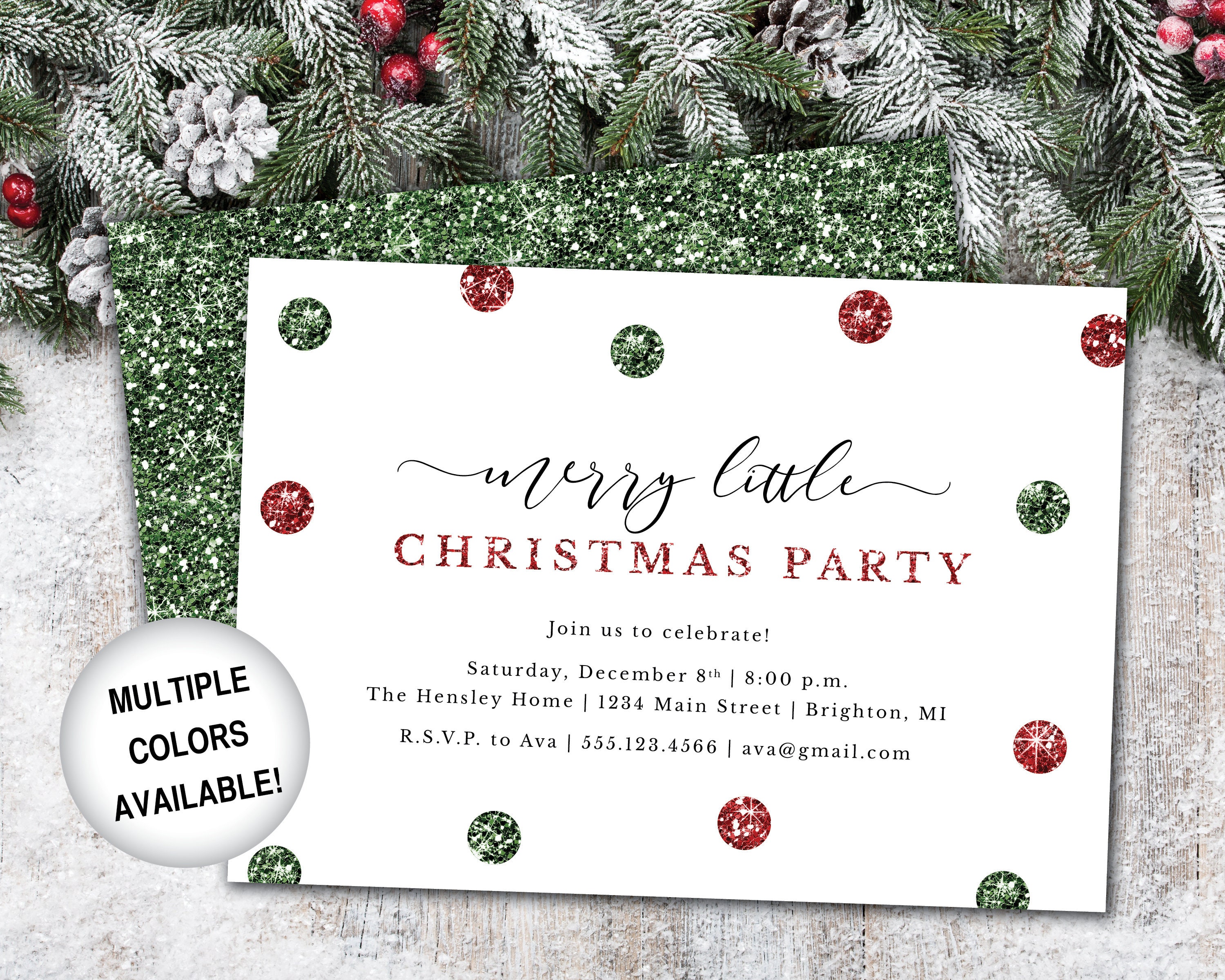 Blank Christmas Party Invitations