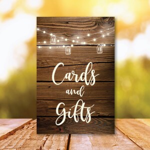 Rustic Cards and Gifts Sign for Wedding, Shower | Wedding Signs Rustic ...