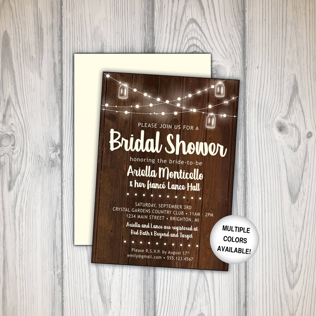 Rustic Bridal Shower Invitation | Bridal Shower Invitation String ...