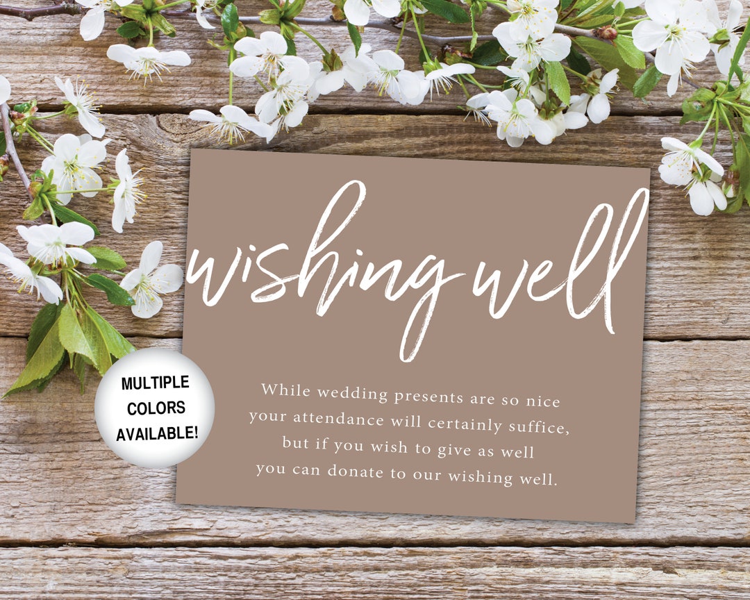 Rustic Wishing Well Card for Bridal Shower | Bridal Shower Wishing Well ...