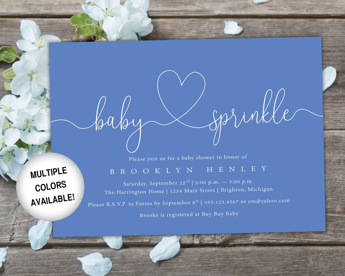 Baby Sprinkle Invitation Boy | Printable Baby Sprinkle Invitation | Boy ...