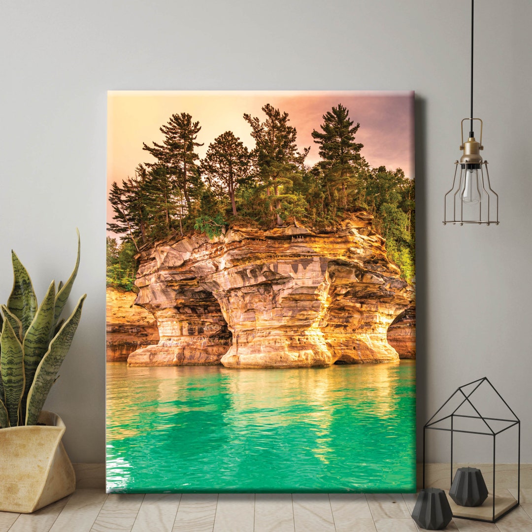 Pictured Rocks Sunset Canvas or Acrylic Wall Art | Michigans UP ...