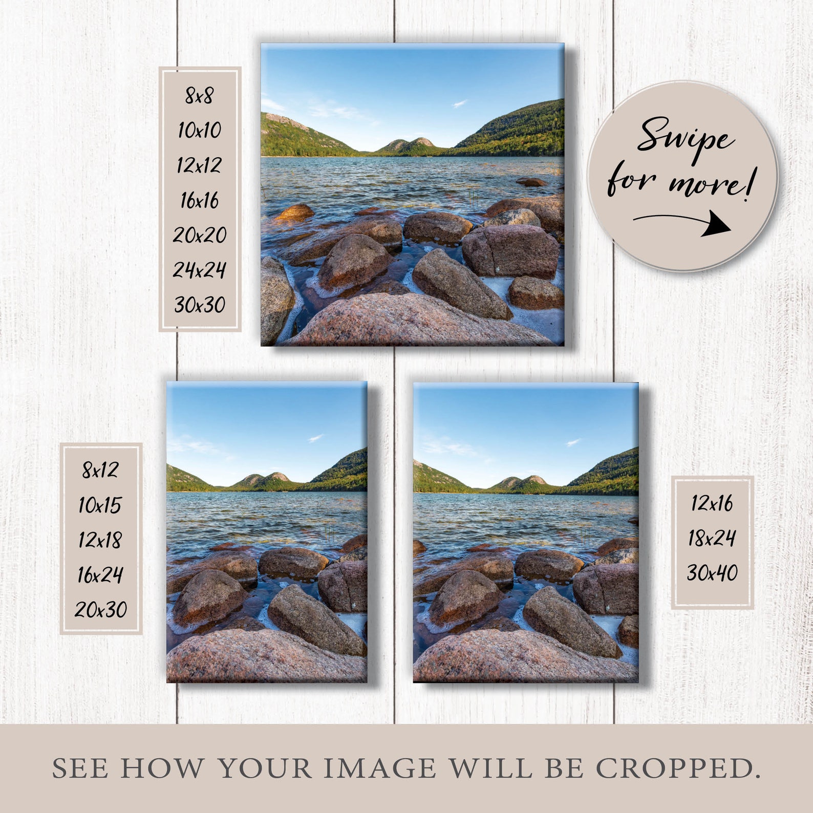 Jordan Pond Canvas Vertical Wall Canvas of Jordan Pond - Etsy