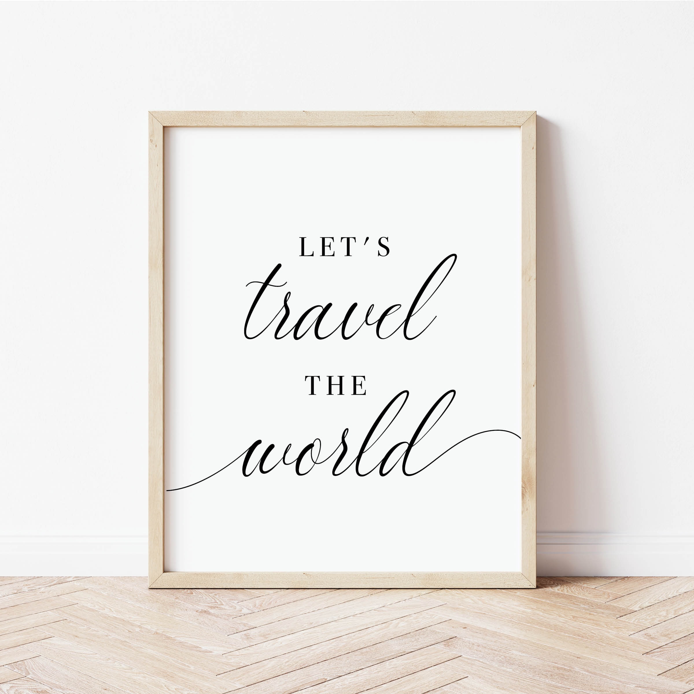Let's Travel The World Sign Printable Travel Quotes | Etsy