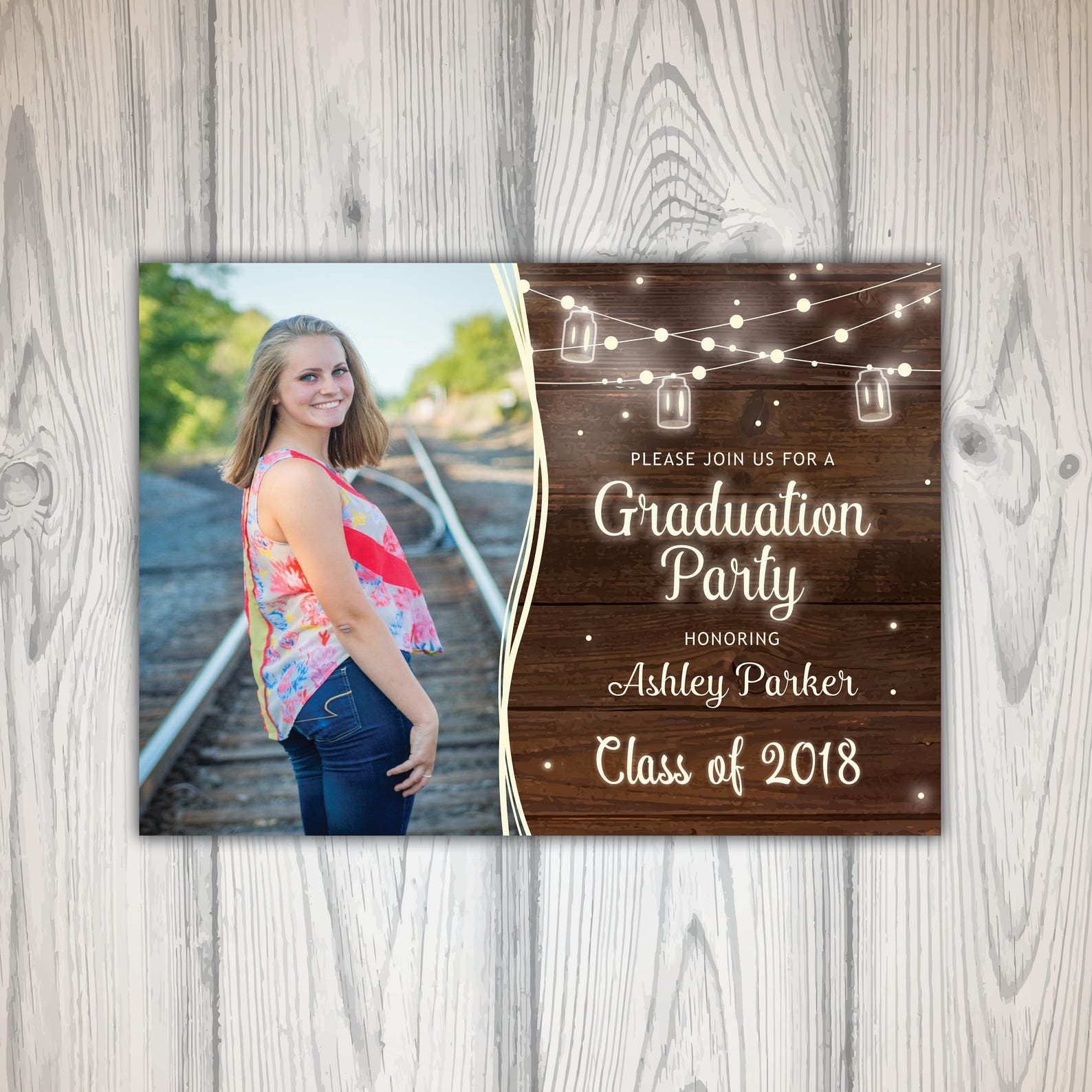Rustic Graduation Party Invitation | Graduation Party Invitation With ...