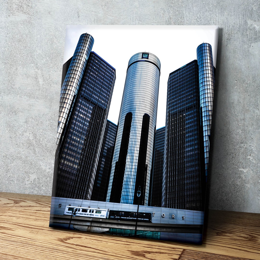 Detroit GM Building Canvas or Acrylic Photo Downtown Detroit Fine Art ...